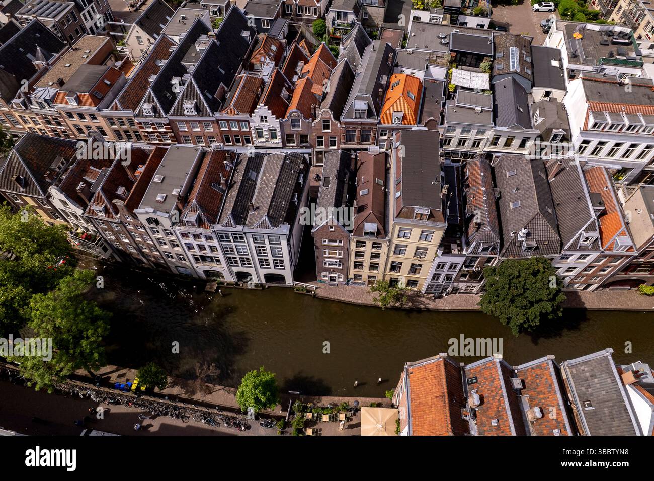 Medieval Dutch city centre of Utrecht in The Netherlands around De Dom ...