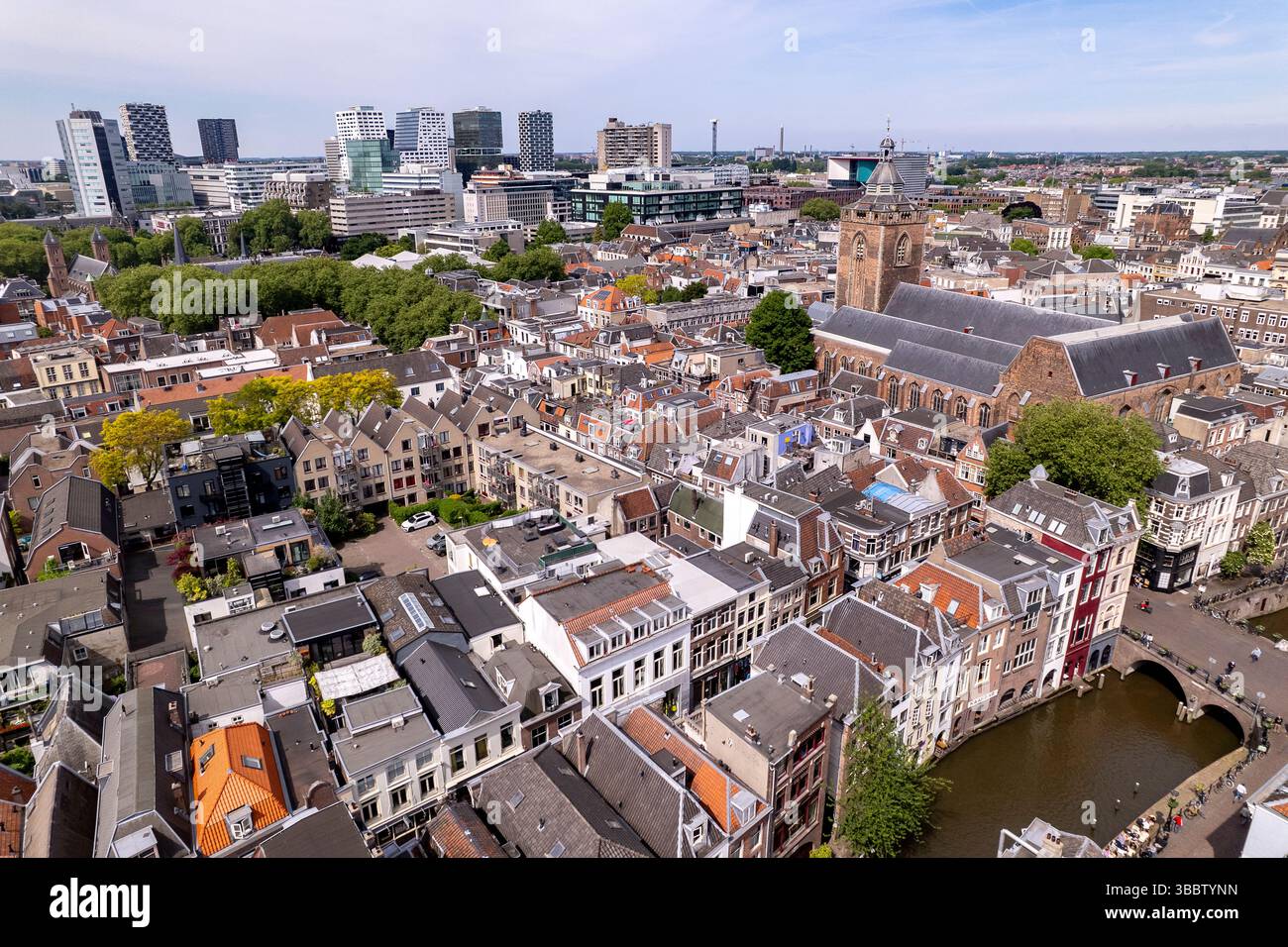 Medieval Dutch city centre of Utrecht in The Netherlands around De Dom ...
