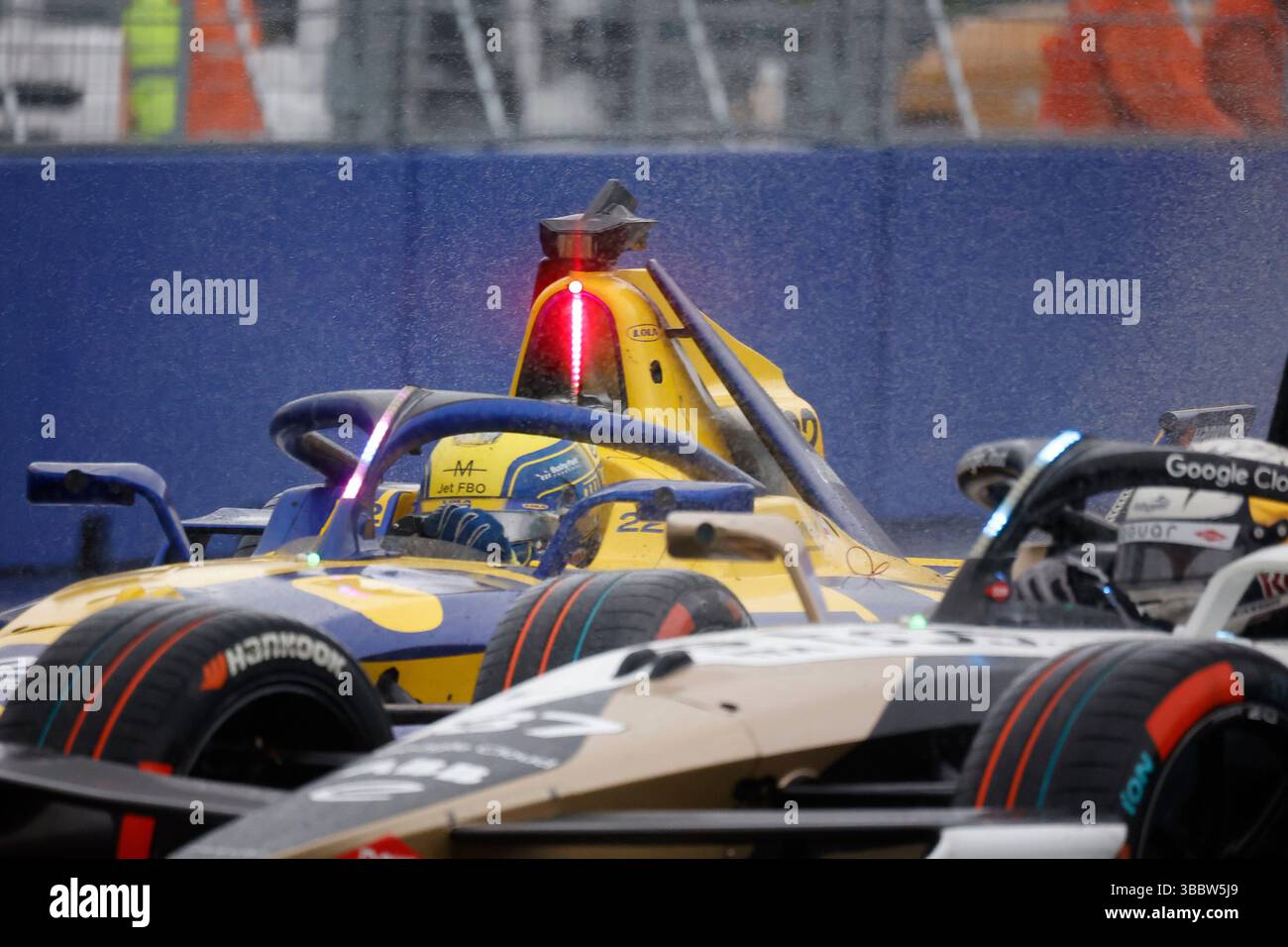 Tokyo, Japan. 17th May, 2025. Car racers in action during the Formula E ...