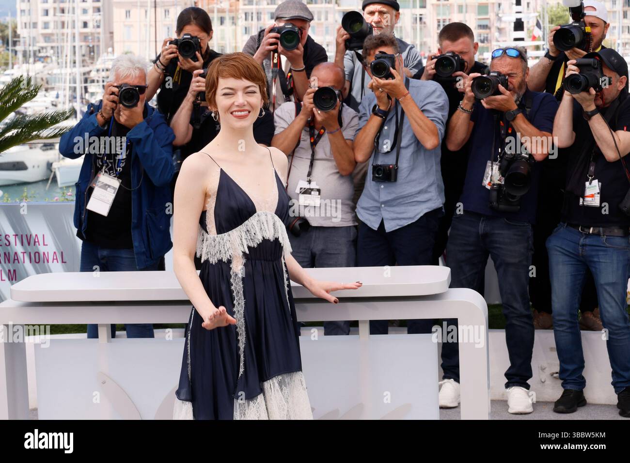 Emma Stone poses for photographers at the photo call for the film ...