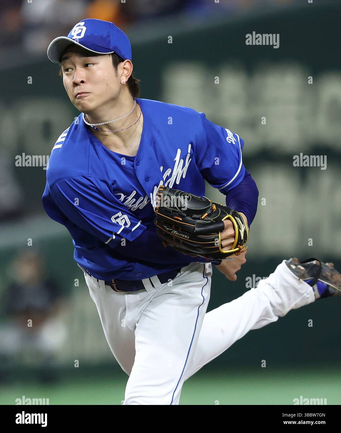 Chunichi Dragons starting pitcher Hiroto Takahashi pitches during a ...