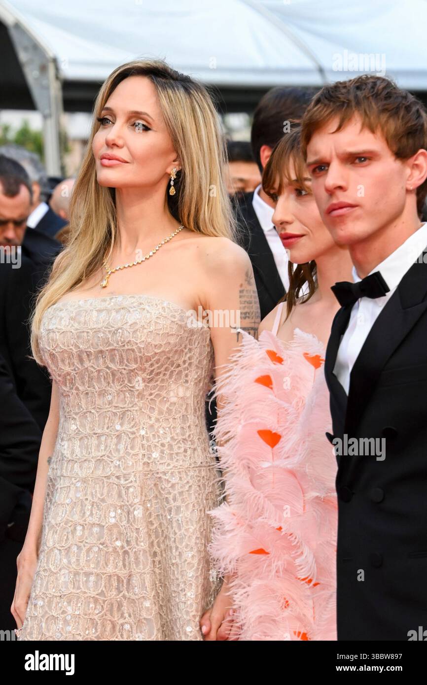 Italy. 16th May, 2025. Angelina Jolie, Marie Colombo, Finn Bennett 78th ...