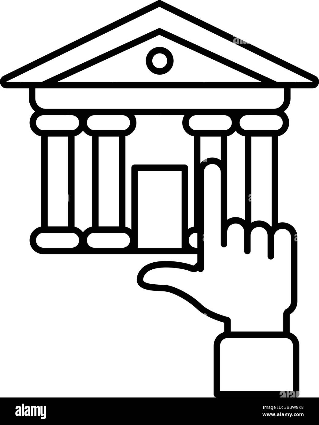 Hand pointing building columns hi-res stock photography and images - Alamy