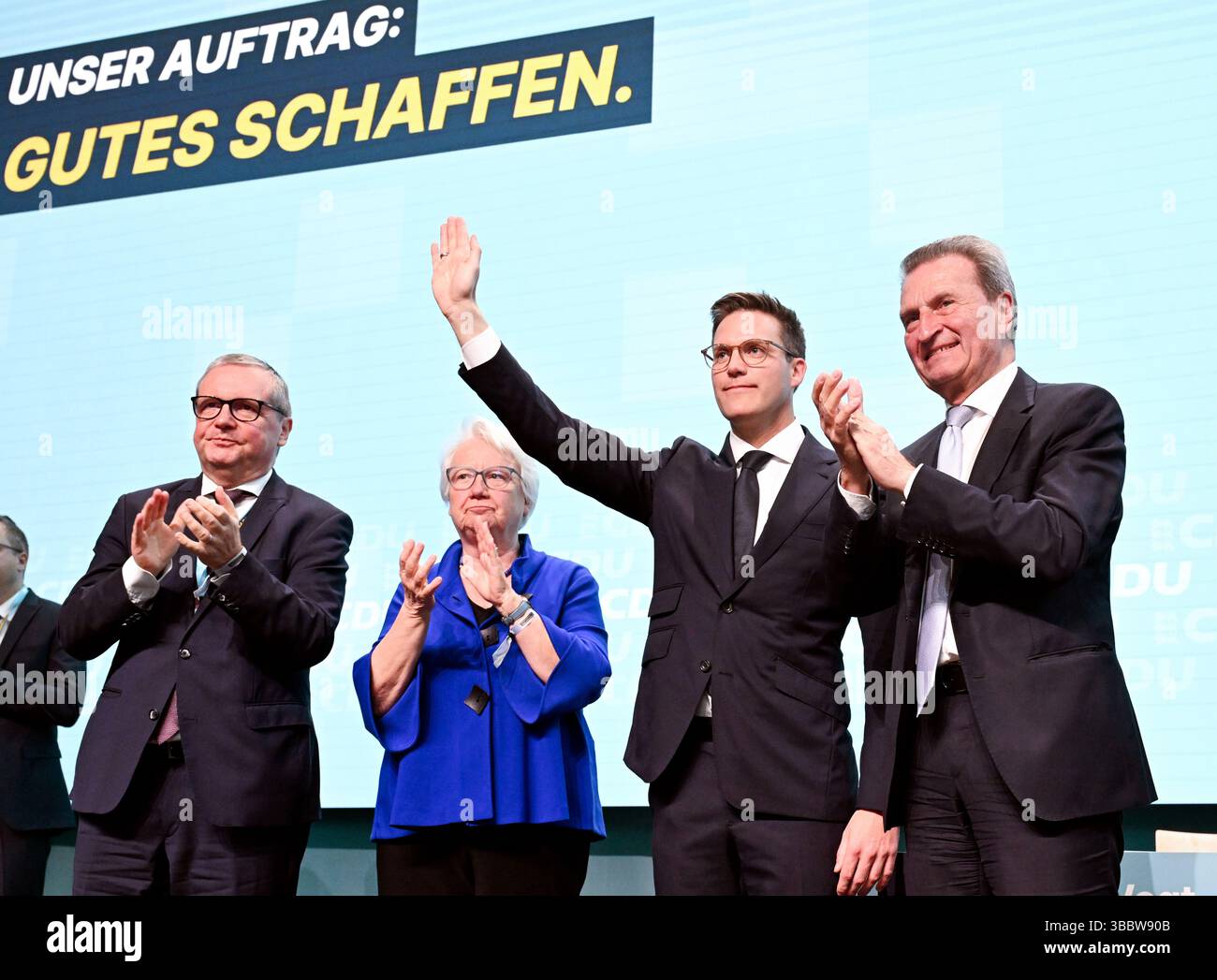 Stuttgart, Germany. 17th May, 2025. Manuel Hagel (m), state chairman of ...