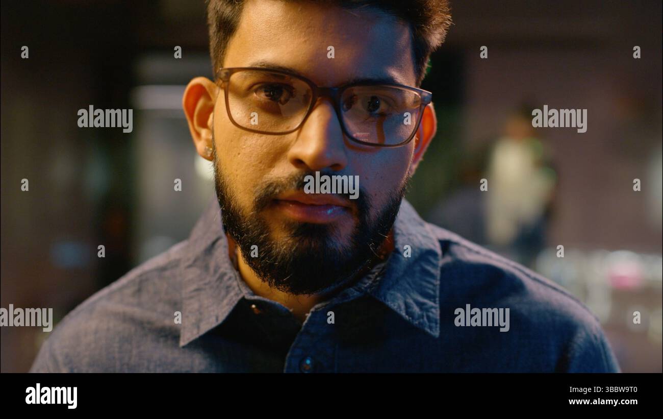 Indian man in glasses ethnic businessman business guy programmer trader ...