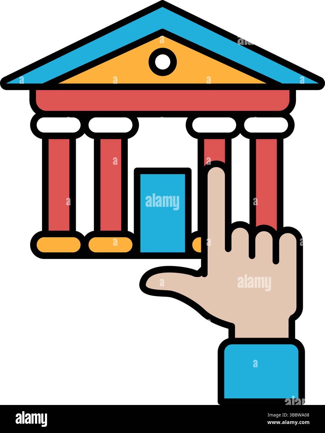 Hand pointing building red Stock Vector Images - Alamy