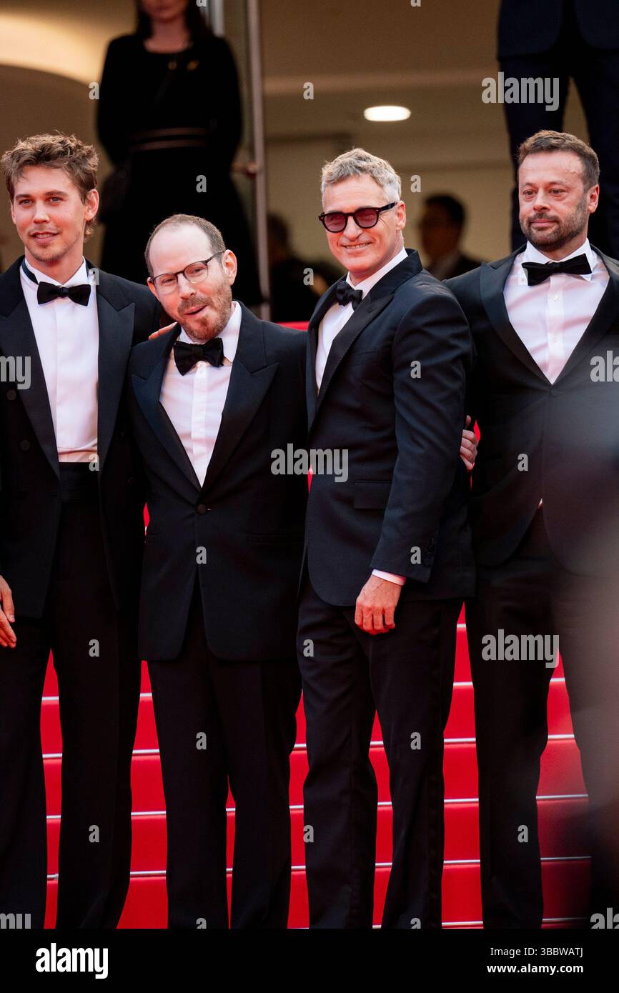 Italy. 16th May, 2025. Austin Butler, Ari Aster, Joaquin Phoenix, Luke ...