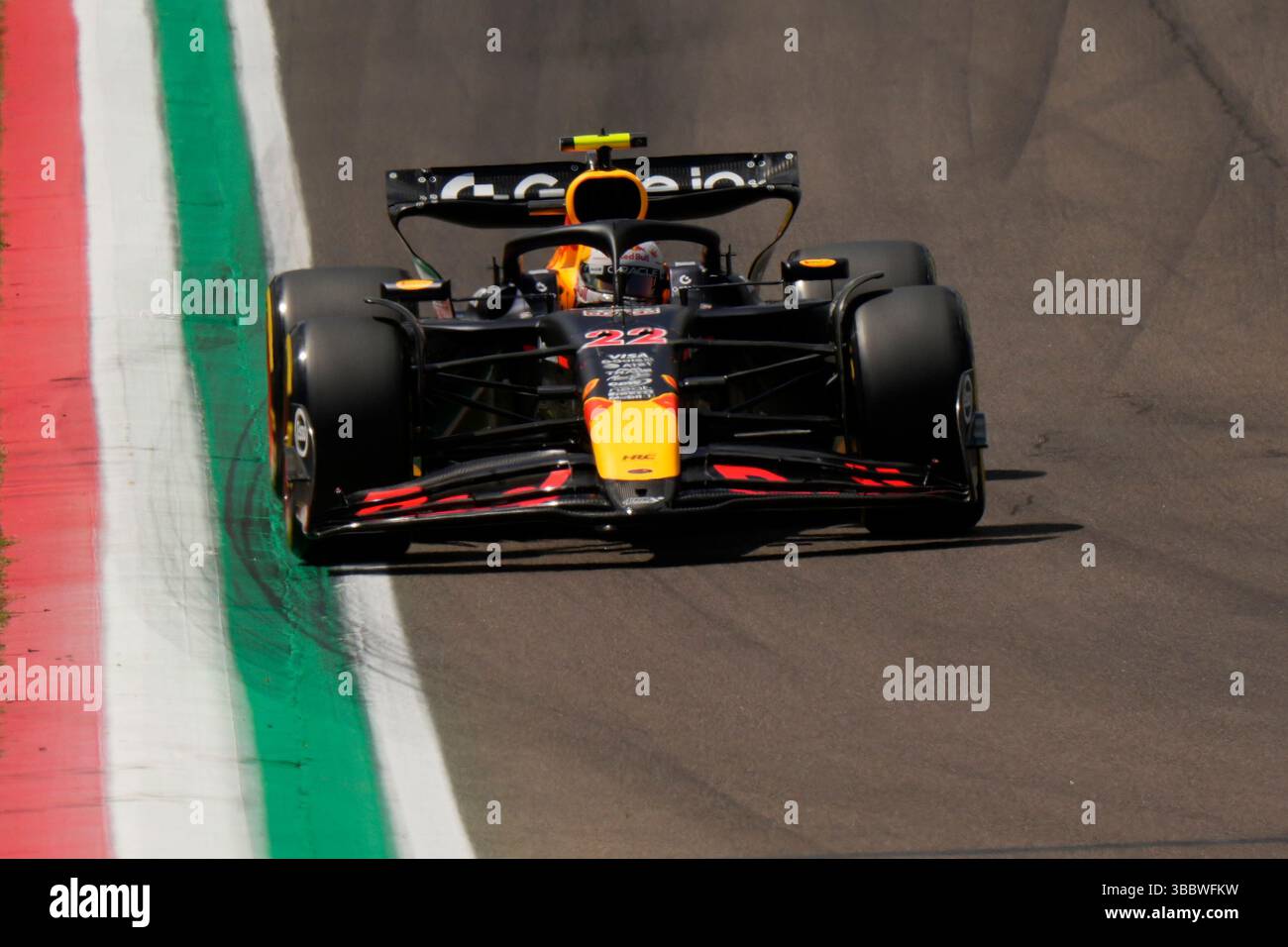 Red Bull driver Yuki Tsunoda of Japan steers his car during the third ...