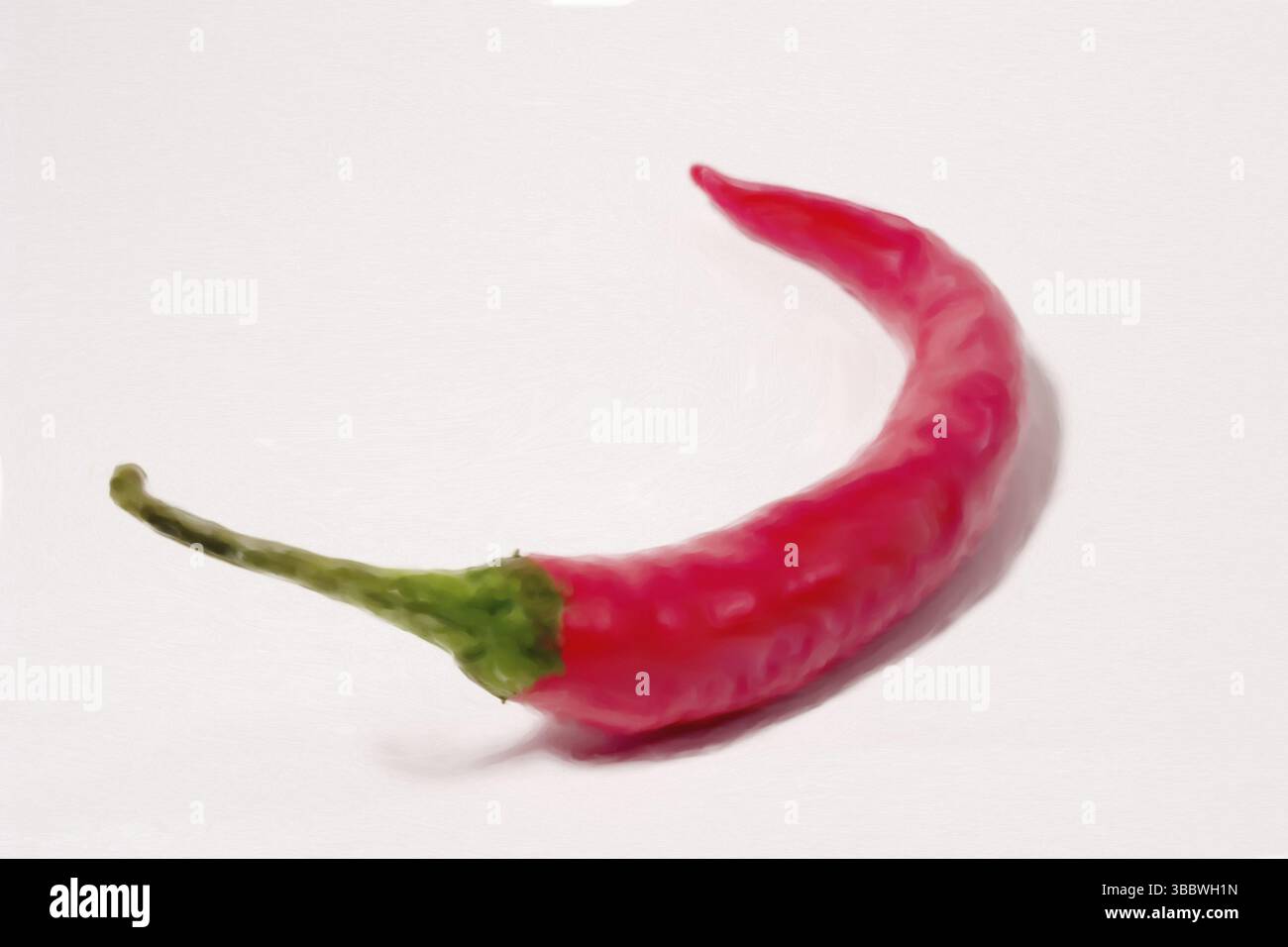 Red hot chili pepper. Digital painting Stock Photo - Alamy