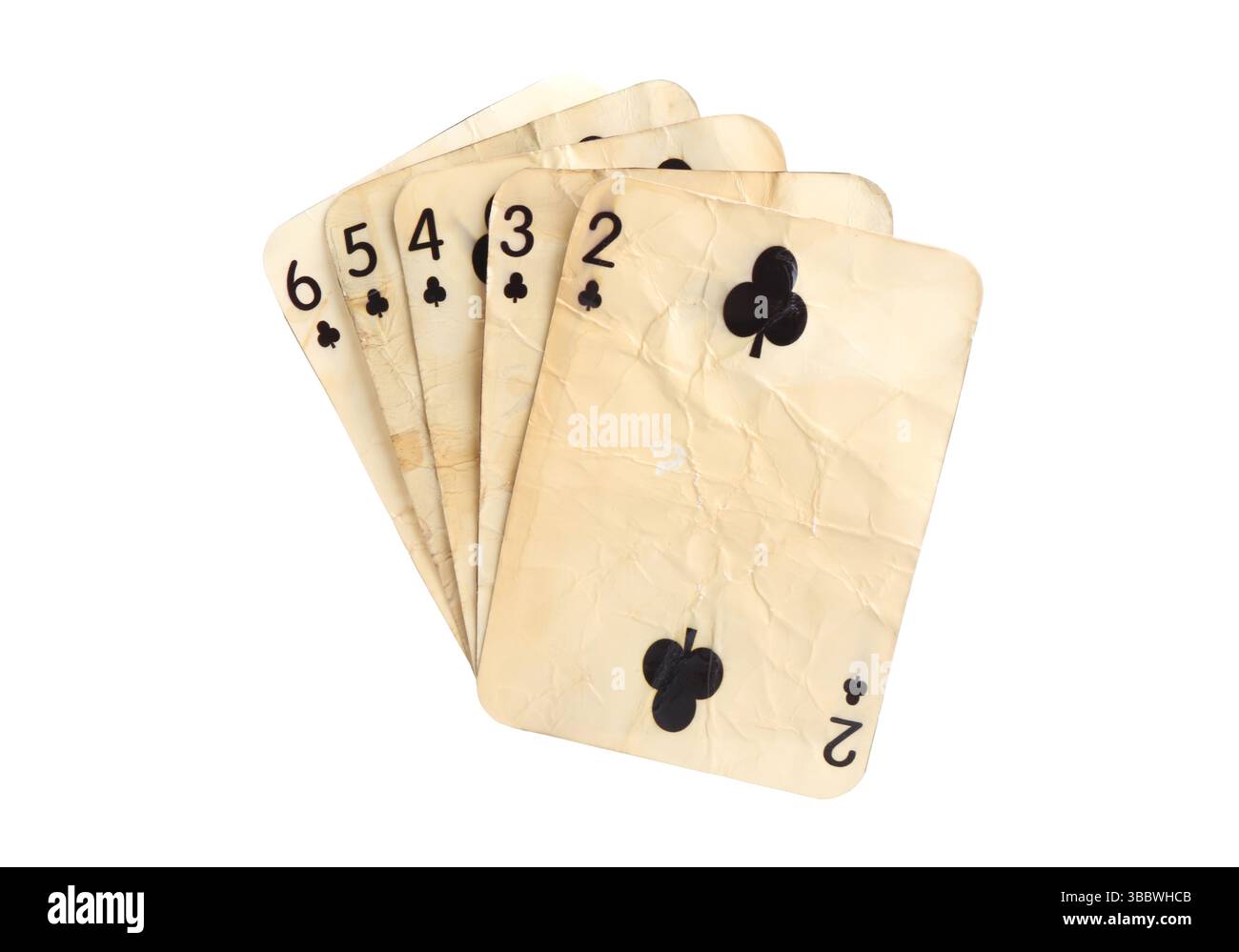 Old vintage playing cards isolated on white Stock Photo - Alamy