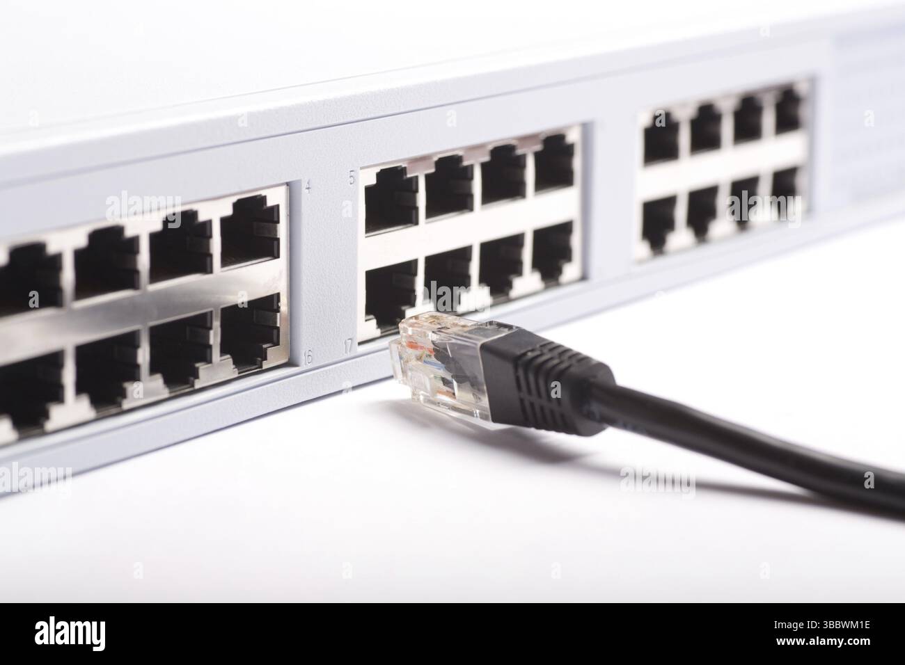 The network equipment. cables and the hub Stock Photo - Alamy