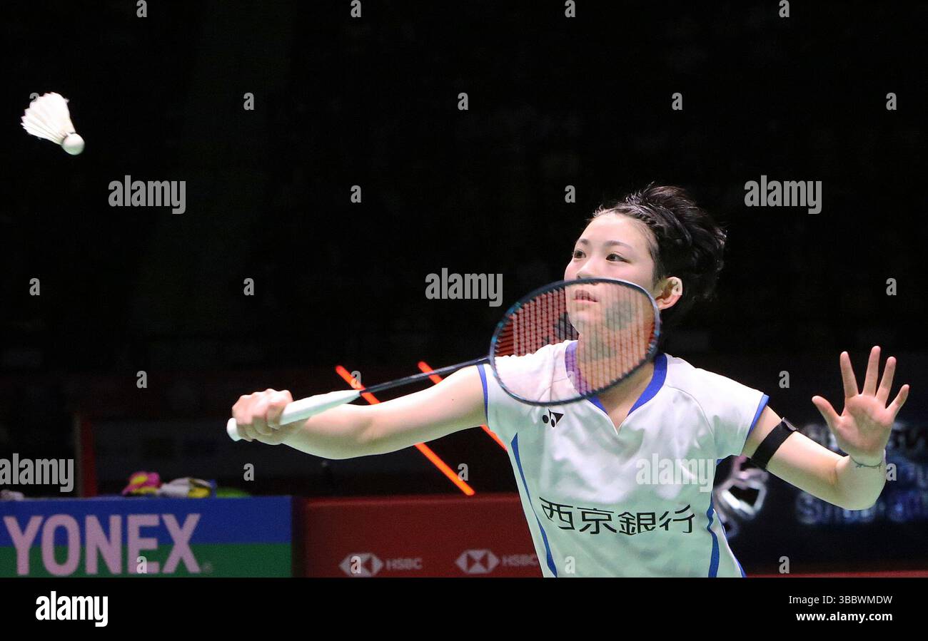 Bangkok, Thailand. 17th May, 2025. Miyazaki Tomoka of Japan hits a return during the women's ...