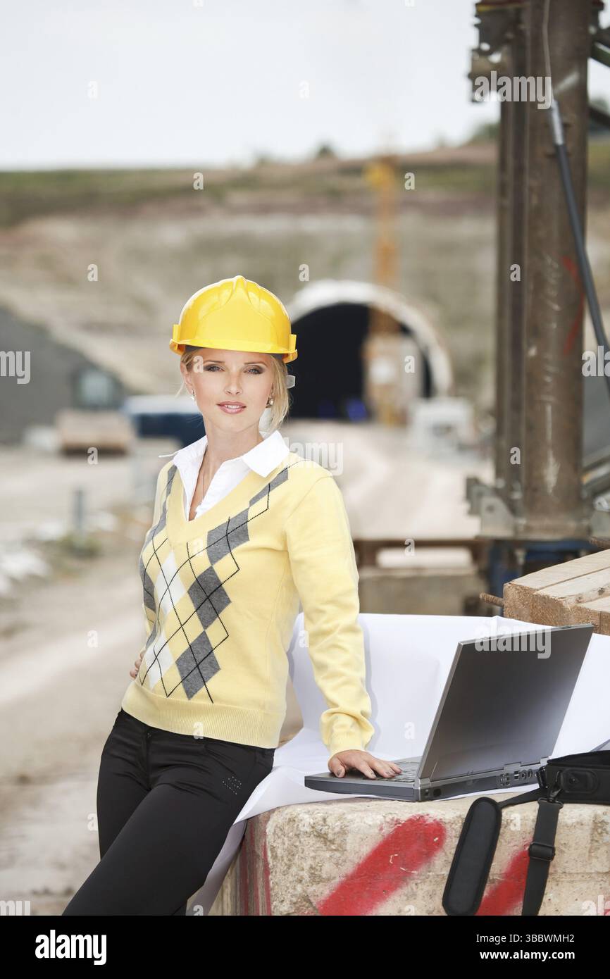 A young female constructor at building of a new motorway in Germany Stock Photo - Alamy