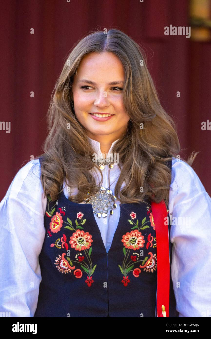 Skaugum, Norway. 17th May, 2025. Princess Ingrid Alexandra during the celebrations of the ...