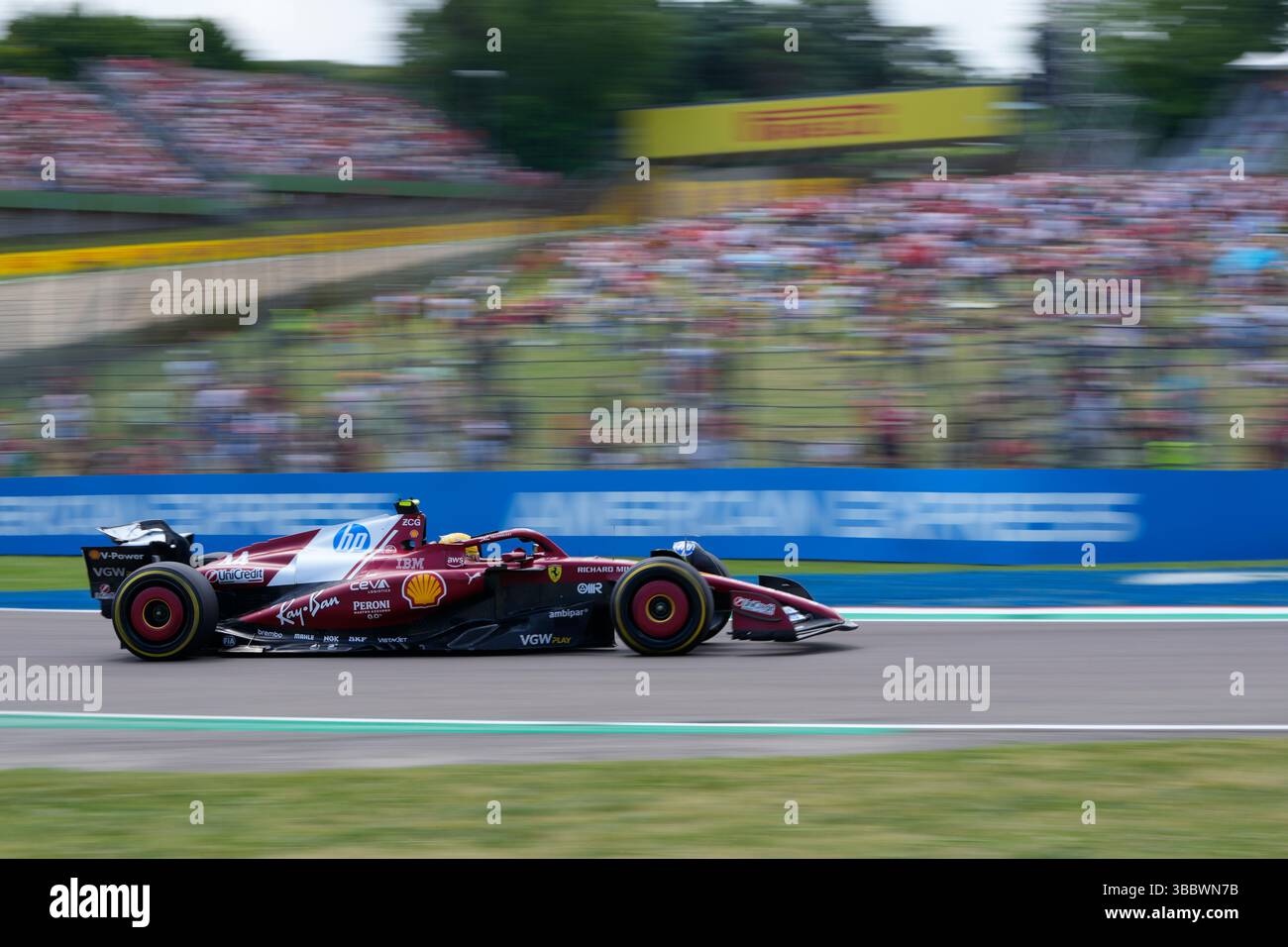 Ferrari driver Lewis Hamilton of Britain steers his car during the ...