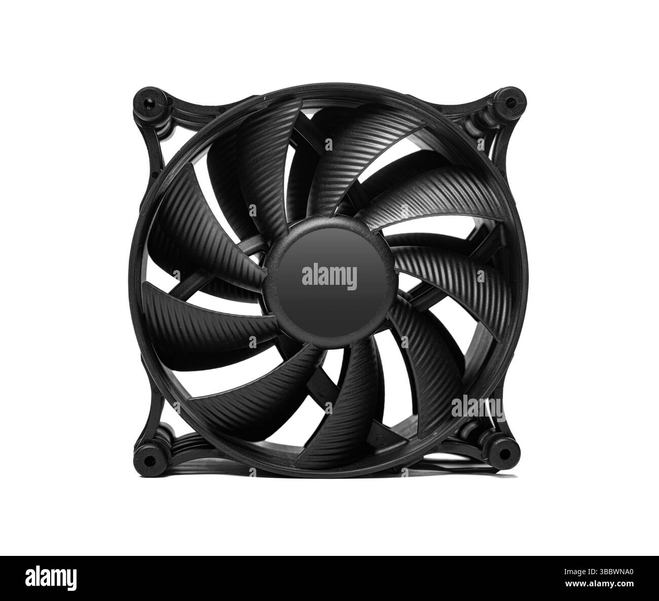 Black computer cooling fan with multiple curved blades Stock Photo - Alamy