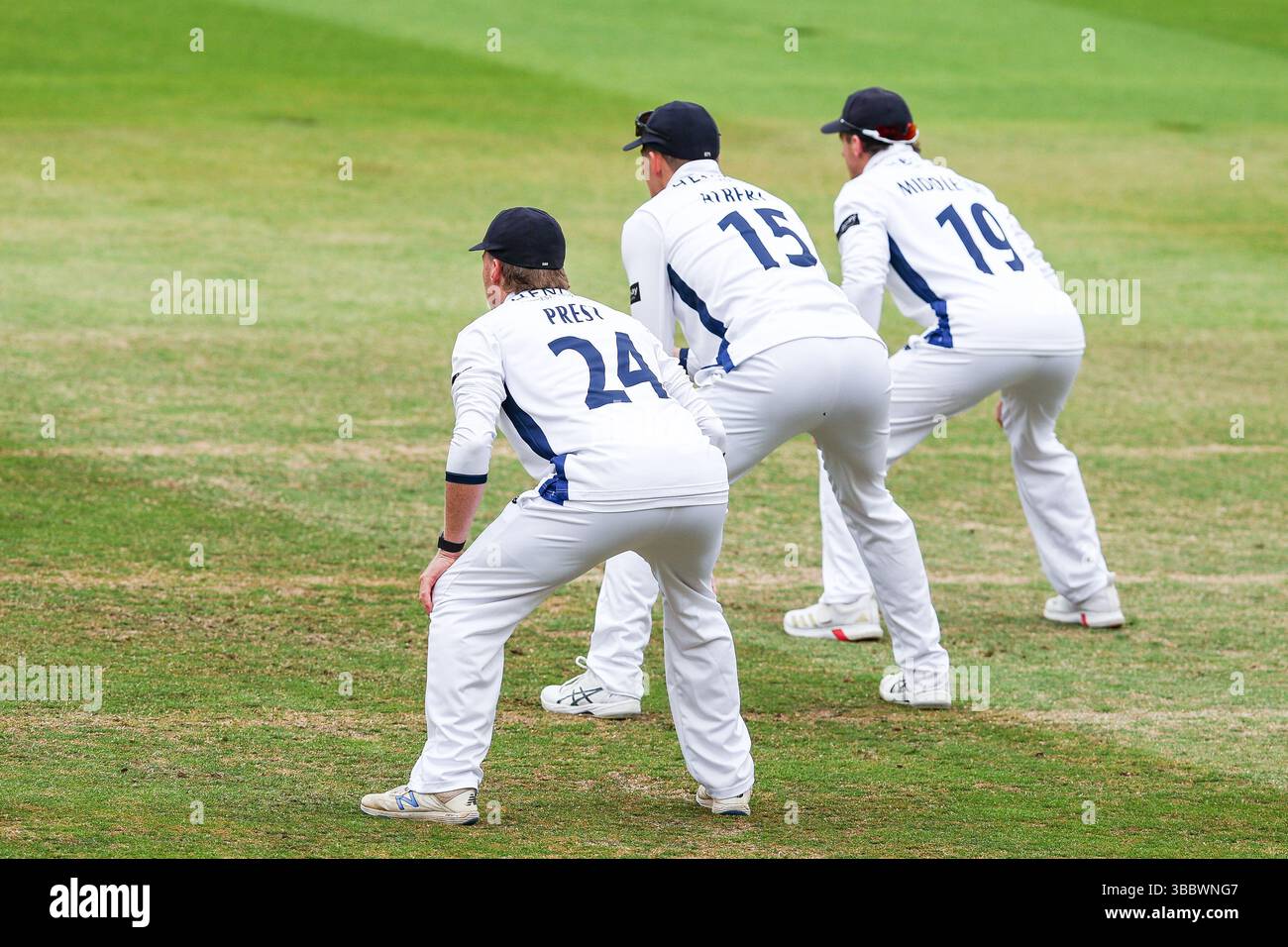Birmingham, UK. 17th May, 2025. #24, Tom Prest of Hampshire, #15, Toby ...
