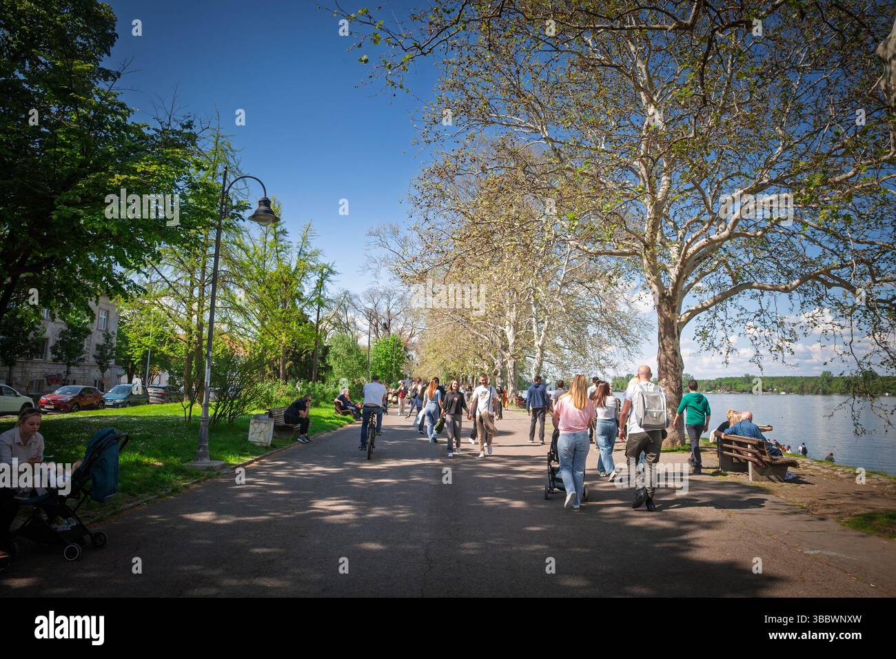 BELGRADE, SERBIA - APRIL 15, 2025: Spring afternoon on Belgrade ...
