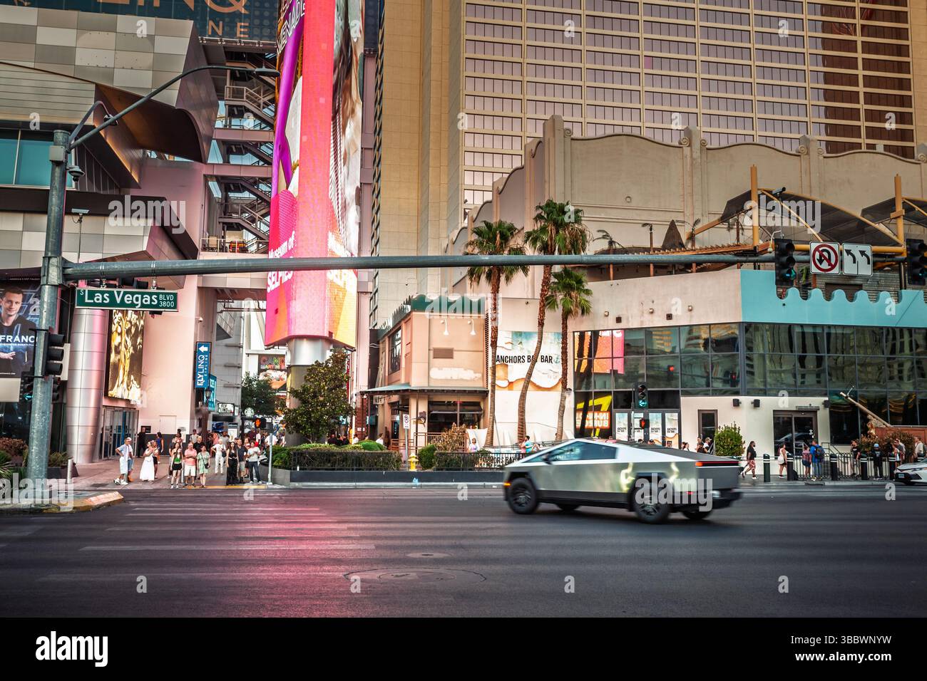 LAS VEGAS, AUGUST 21, 2024: Tesla cybertruck flashes past traffic ...