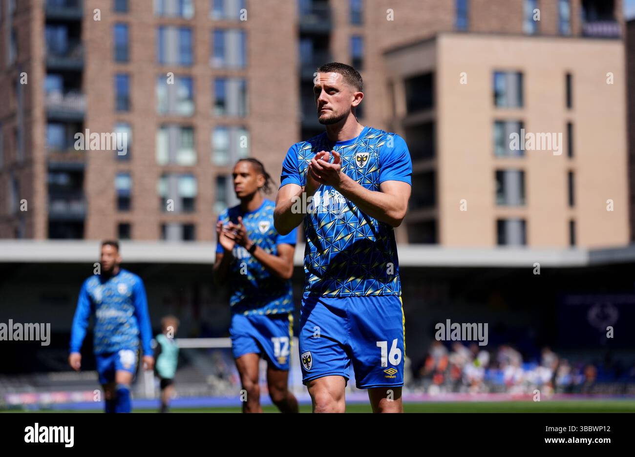 AFC Wimbledon's James Ball acknowledges the crowd before the Sky Bet ...
