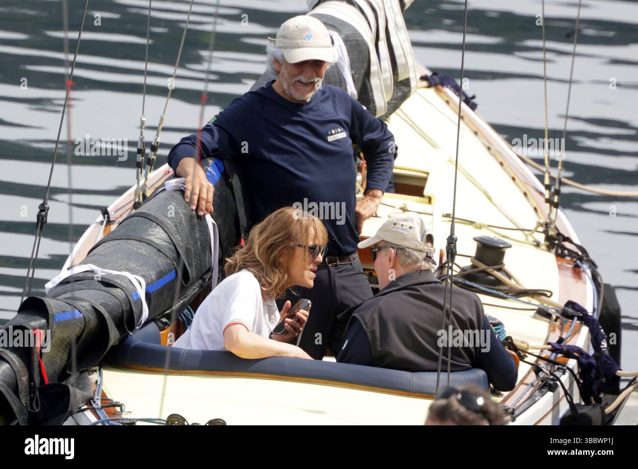 King Juan Carlos embarking, on May 17, 2025, in Sanxenxo (Spain). KING ...