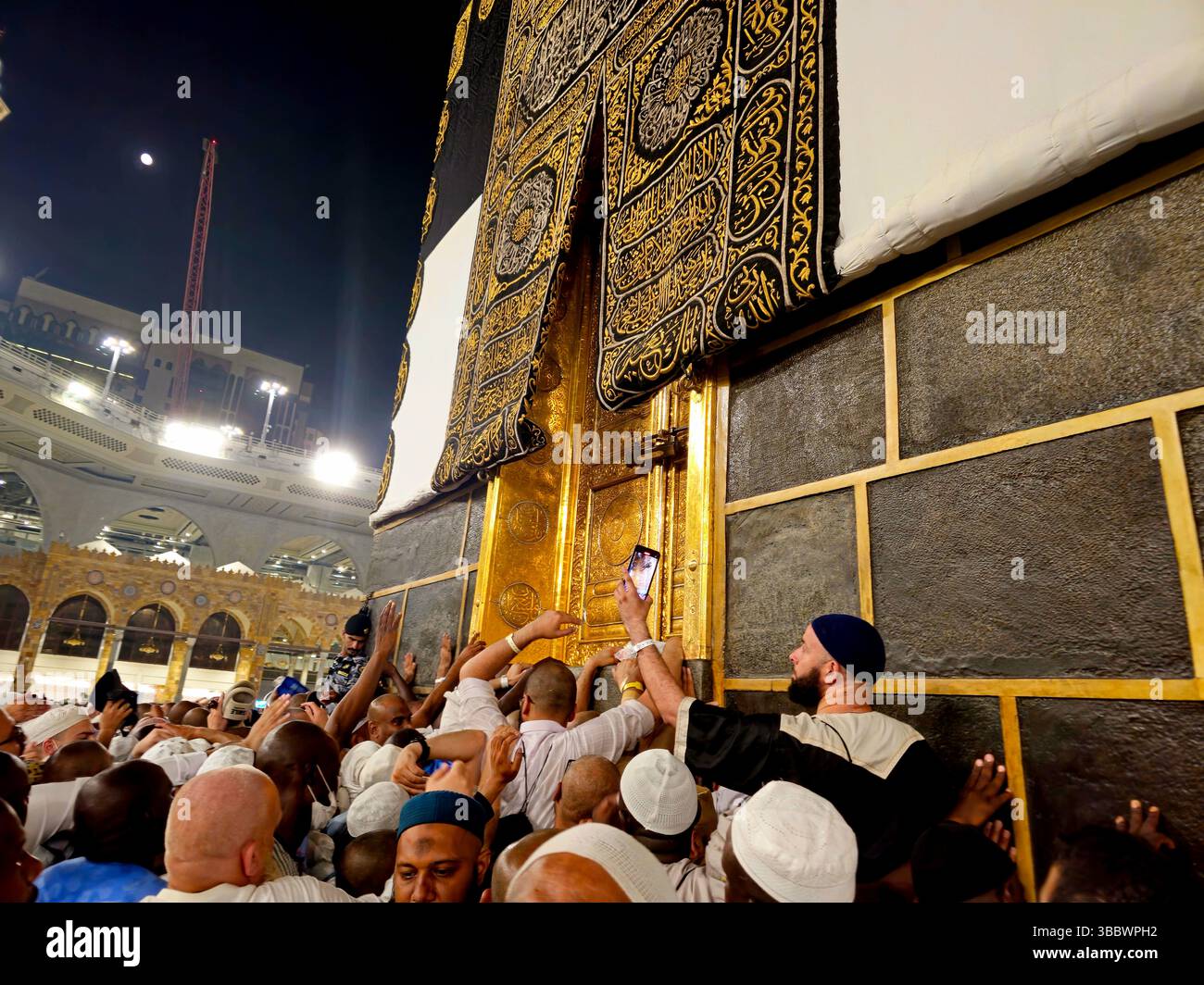 Mecca, Saudi Arabia, June 20 2024: The Golden door of The Holy Kaaba in ...