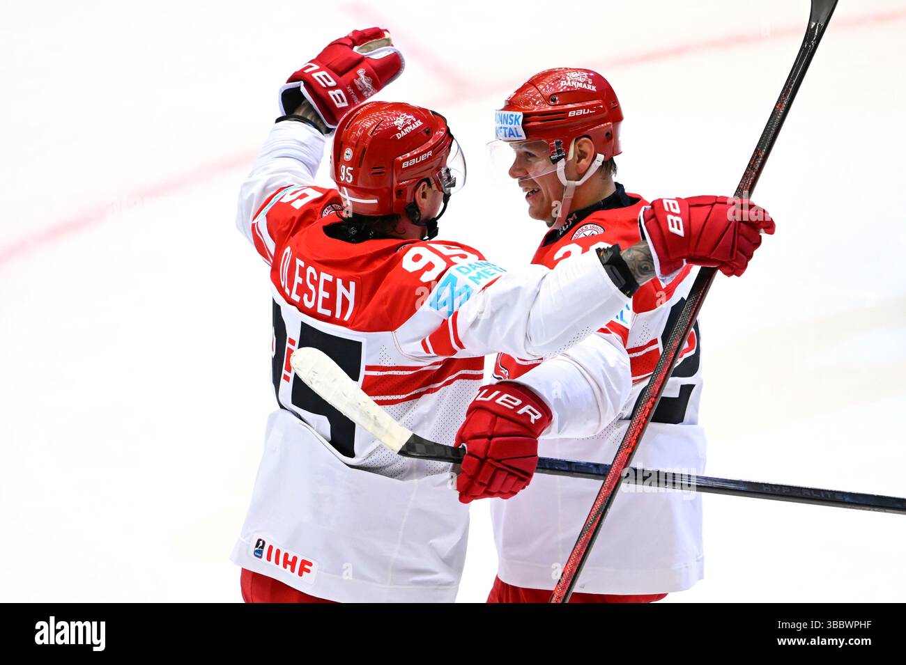 Herning, Denmark. 16th May, 2025. Nick Olesen, Denmark, Mikkel Aagaard, Denmark in action in the ...