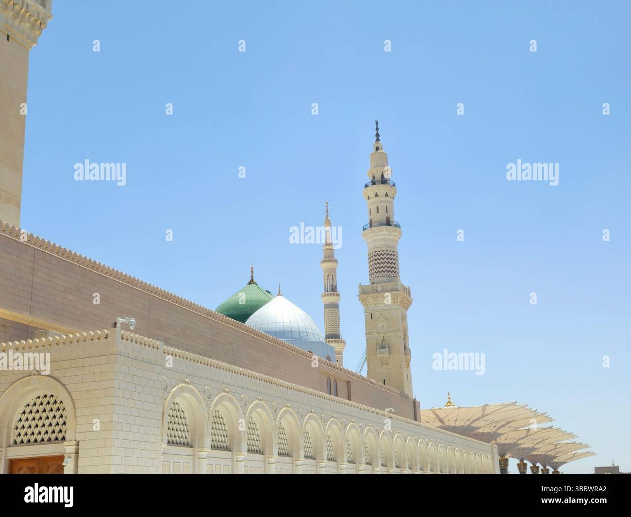 Exterior and the outer view of The Prophet's Mohamed Mosque or Al ...