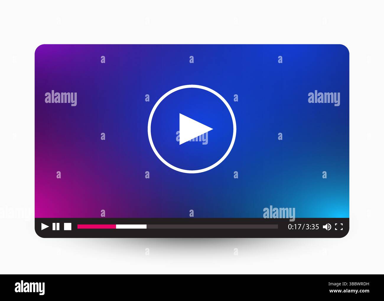 Flat video player template for web and mobile apps. Vector illustration ...