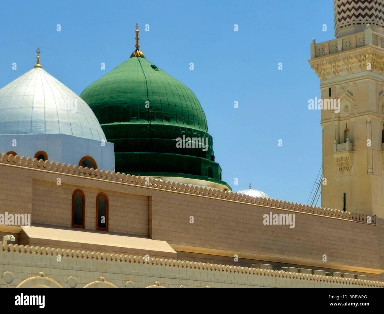 The exterior and the outer view of The Prophet's Mohamed Mosque or Al ...