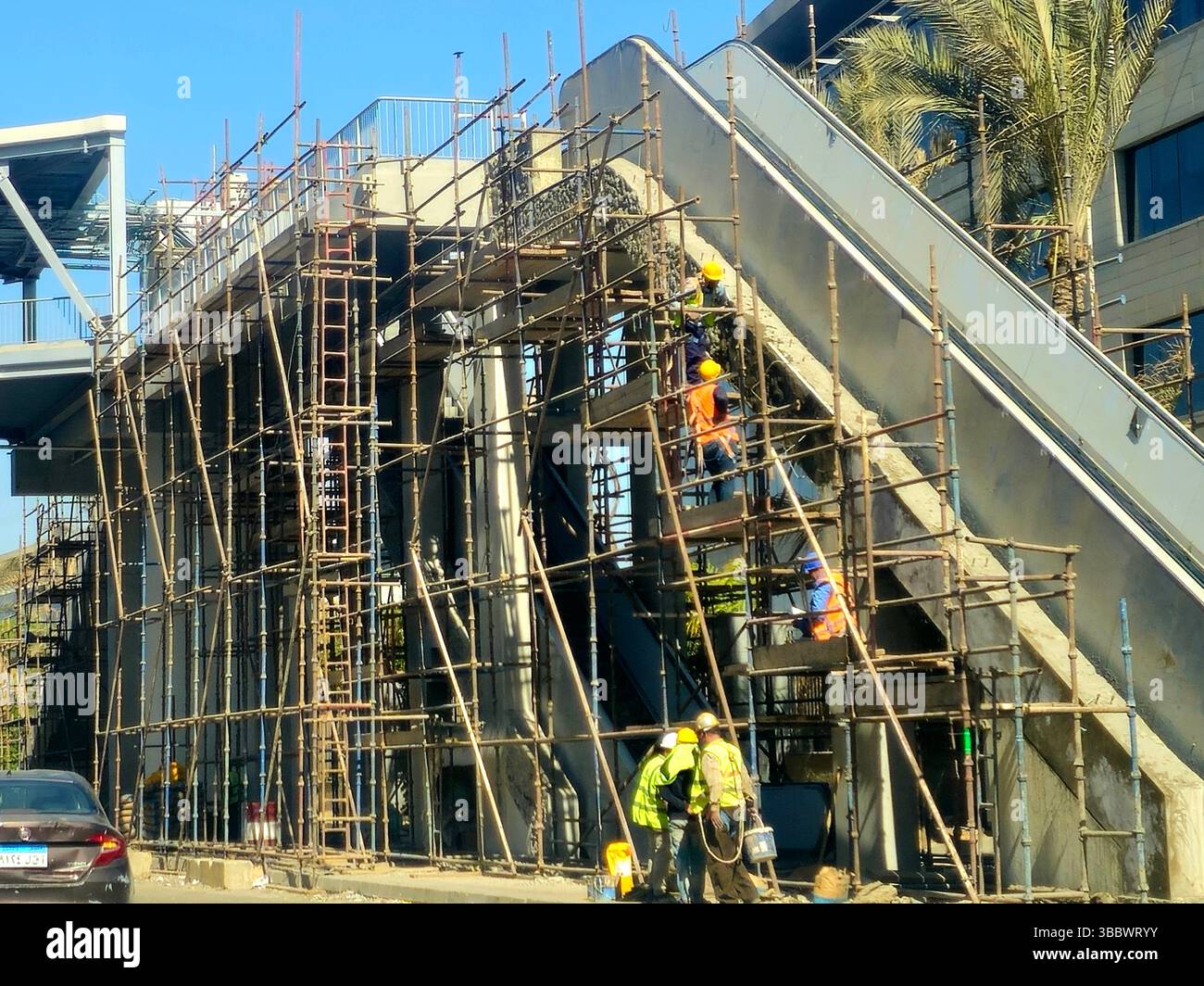 Cairo, Egypt, May 8 2025: The East Nile Cairo monorail station site ...