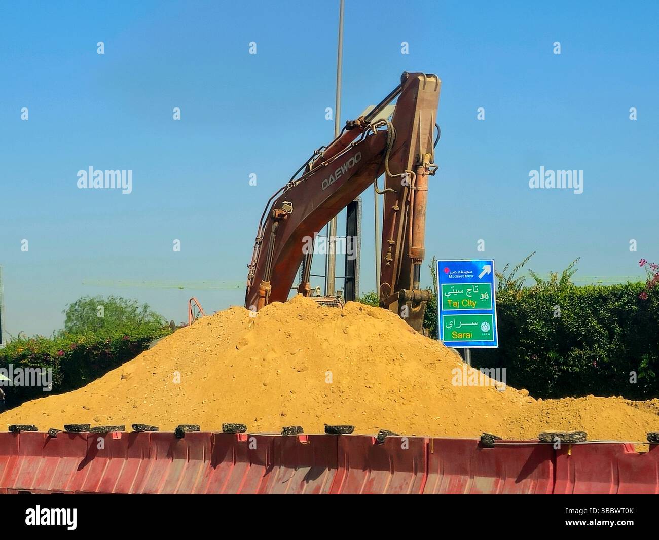 Cairo, Egypt, May 8 2025: demolition hydraulic crawler excavators and ...
