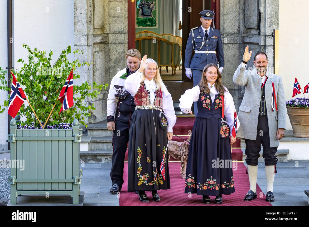 Asker, Norway 17 May 2025 Crown Prince Sverre Magnus, Crown Princess Mette Marit, Crown Princess ...