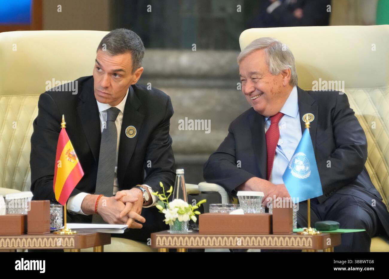 Baghdad, Iraq. 17th May, 2025. Spanish Prime Minister Pedro Sanchez and ...