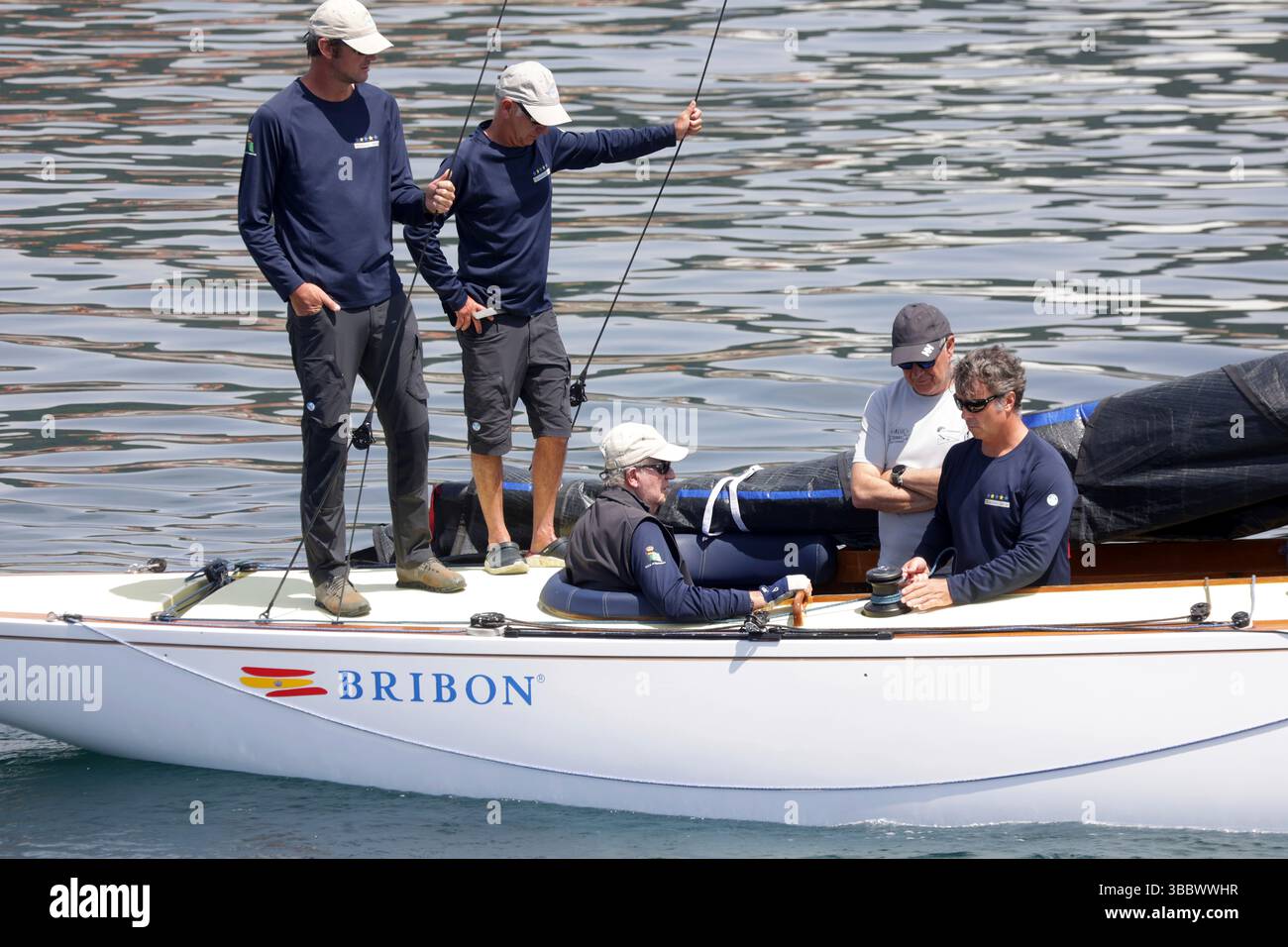 King Juan Carlos embarking, on May 17, 2025, in Sanxenxo (Spain). KING ...