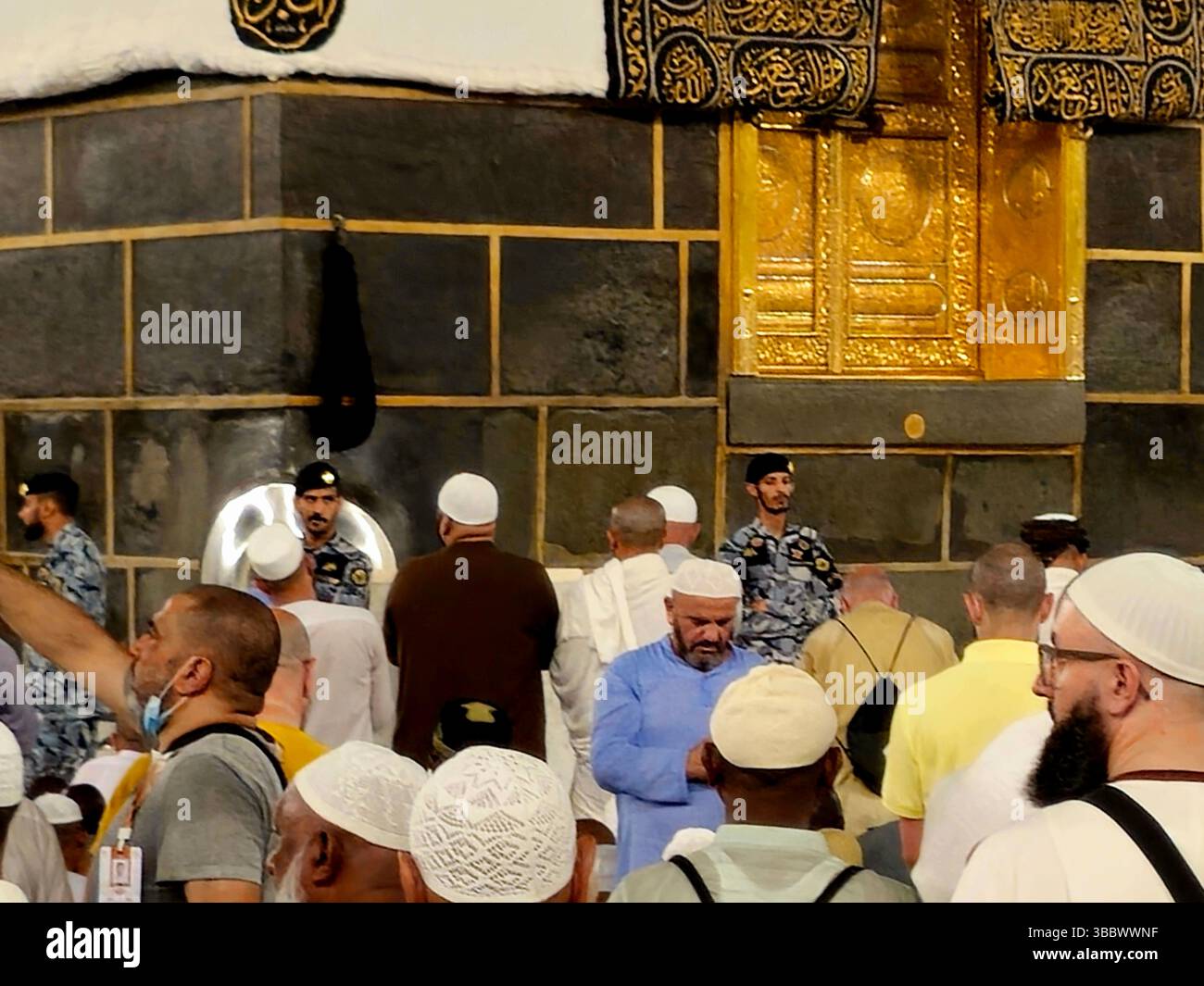 Mecca, Saudi Arabia, June 20 2024: The Golden door of The Holy Kaaba in ...