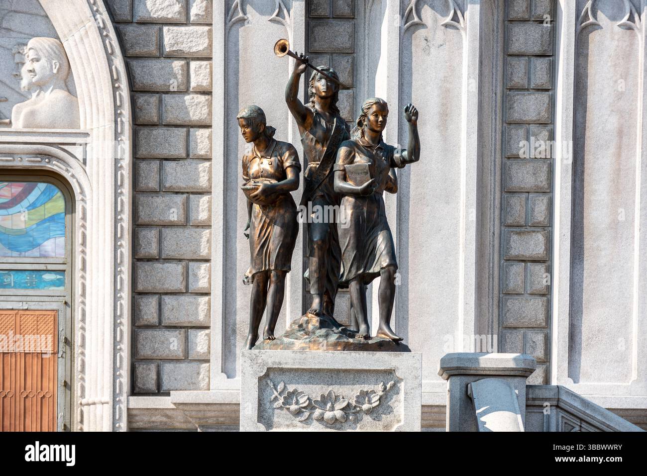 Decorative statues at Kyung Hee University campus in Seoul South Korea ...