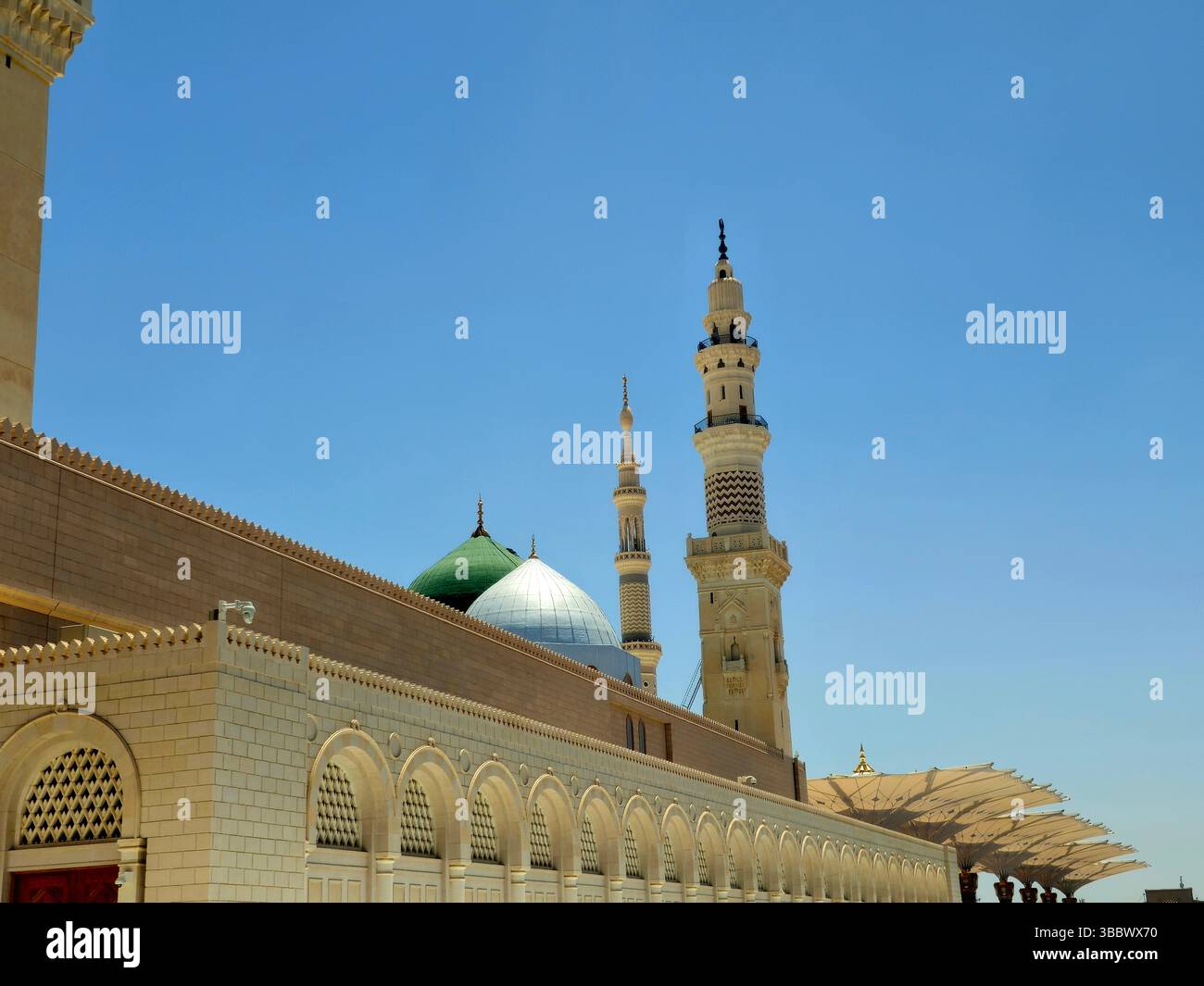 Exterior and the outer view of The Prophet's Mohamed Mosque or Al ...