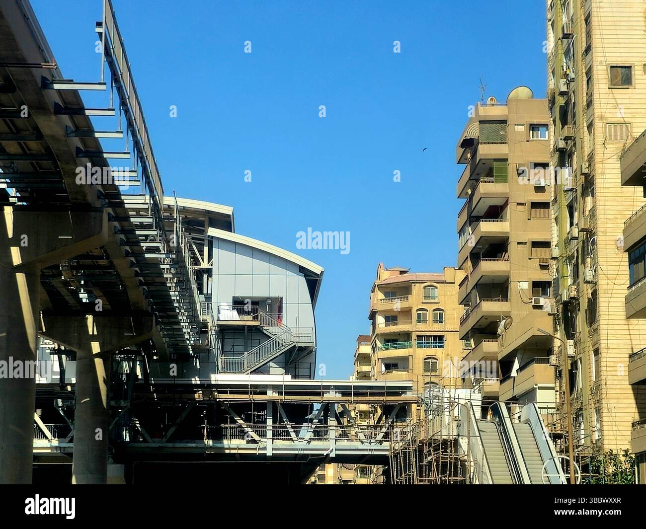 Cairo, Egypt, May 8 2025: The East Nile Cairo monorail station site ...