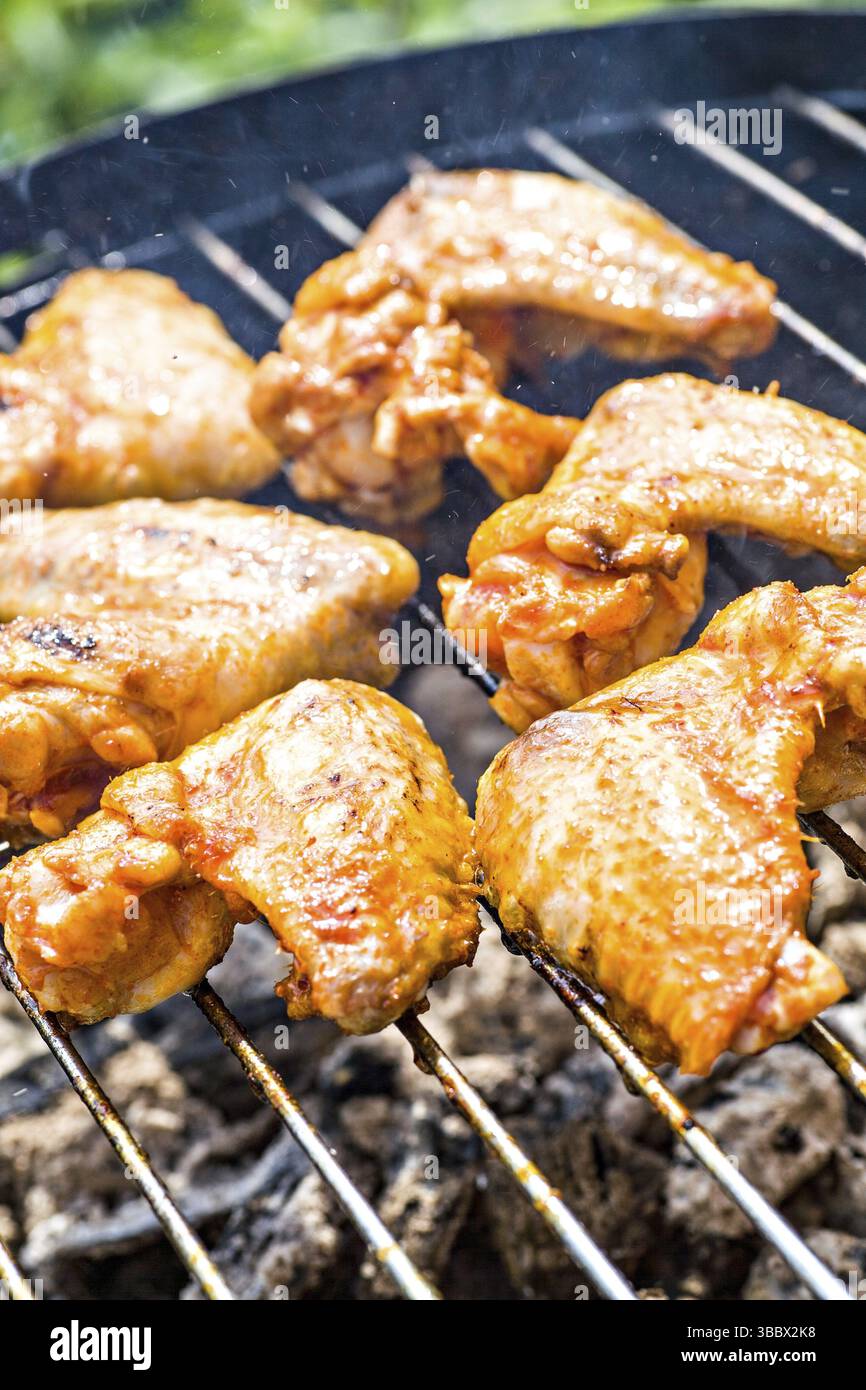 Close up shut of chicken on the grill Stock Photo - Alamy