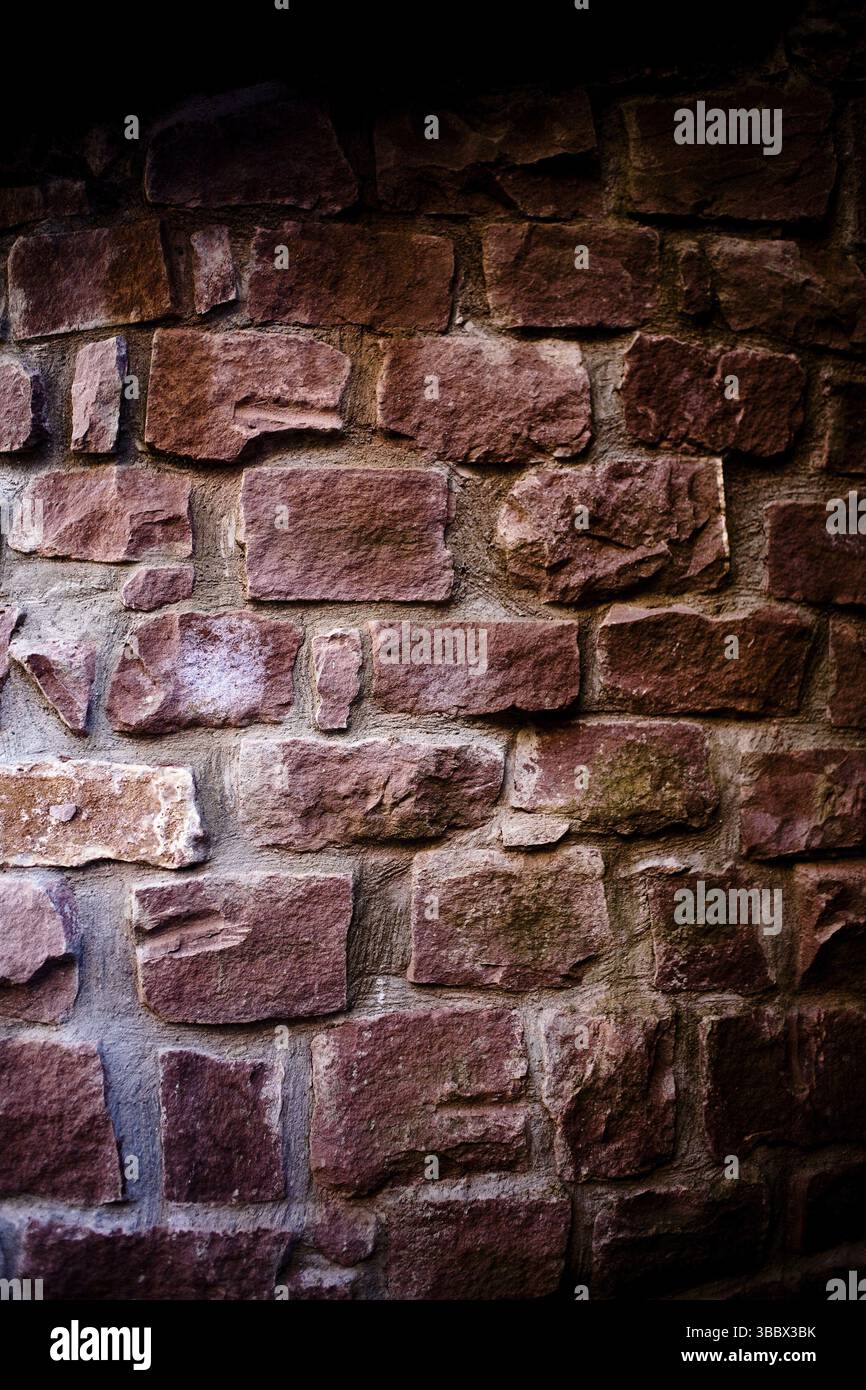 Stone wall of a medieval times castle Stock Photo - Alamy