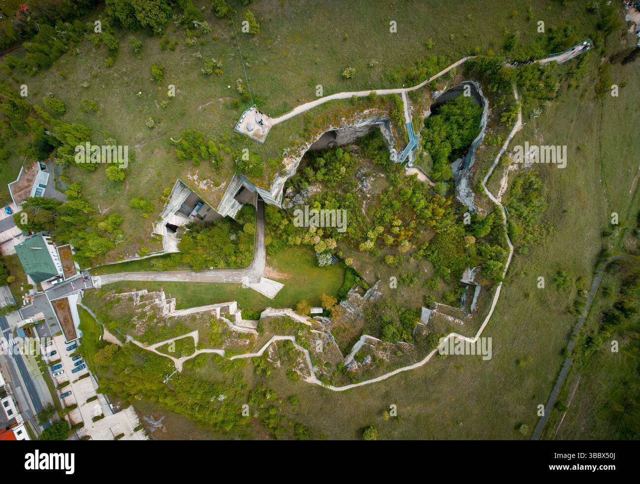 Aerial photos of the Fertorakos Quarry and Cave Theater Theme Park in ...