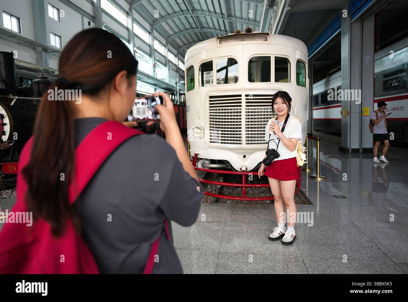 Kunming, China's Yunnan Province. 16th May, 2025. People visit Yunnan Railway Museum in Kunming ...