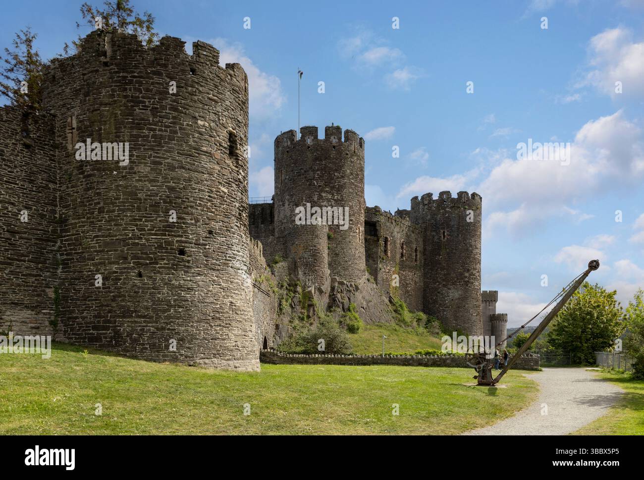 Conwy Wales, uk, April 20th 2025 The ancient medieval Conwy Castle in ...