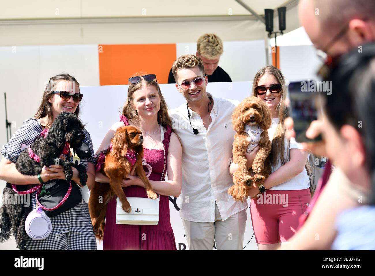 Dancer and choreographer AJ Pritchard (second from right) with guest at ...