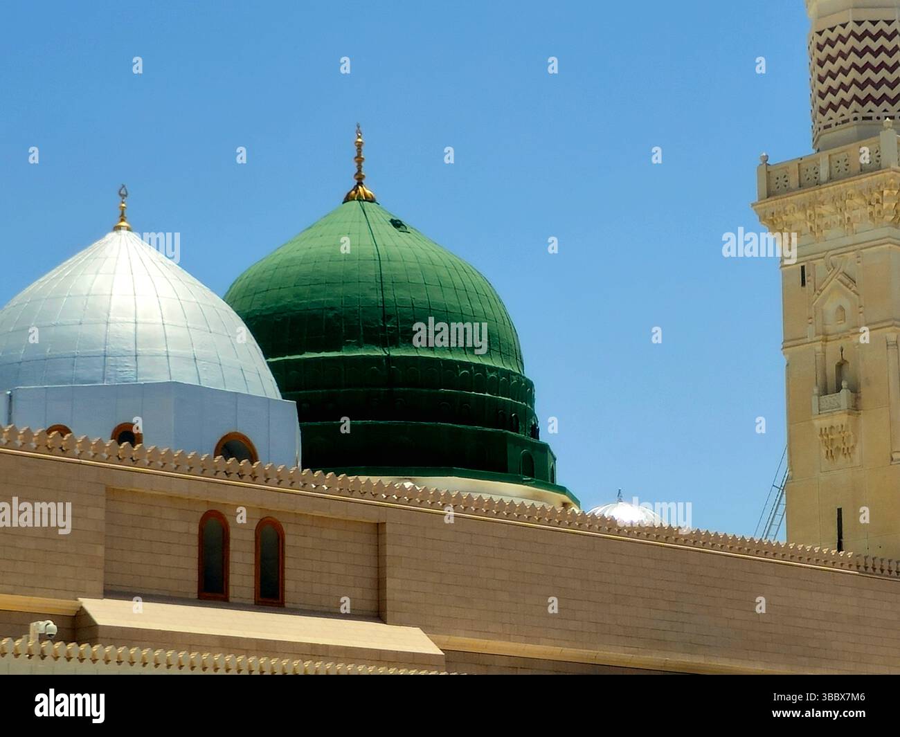 The exterior and the outer view of The Prophet's Mohamed Mosque or Al ...