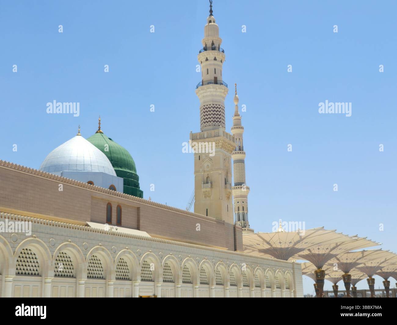 The exterior and the outer view of The Prophet's Mohamed Mosque or Al ...