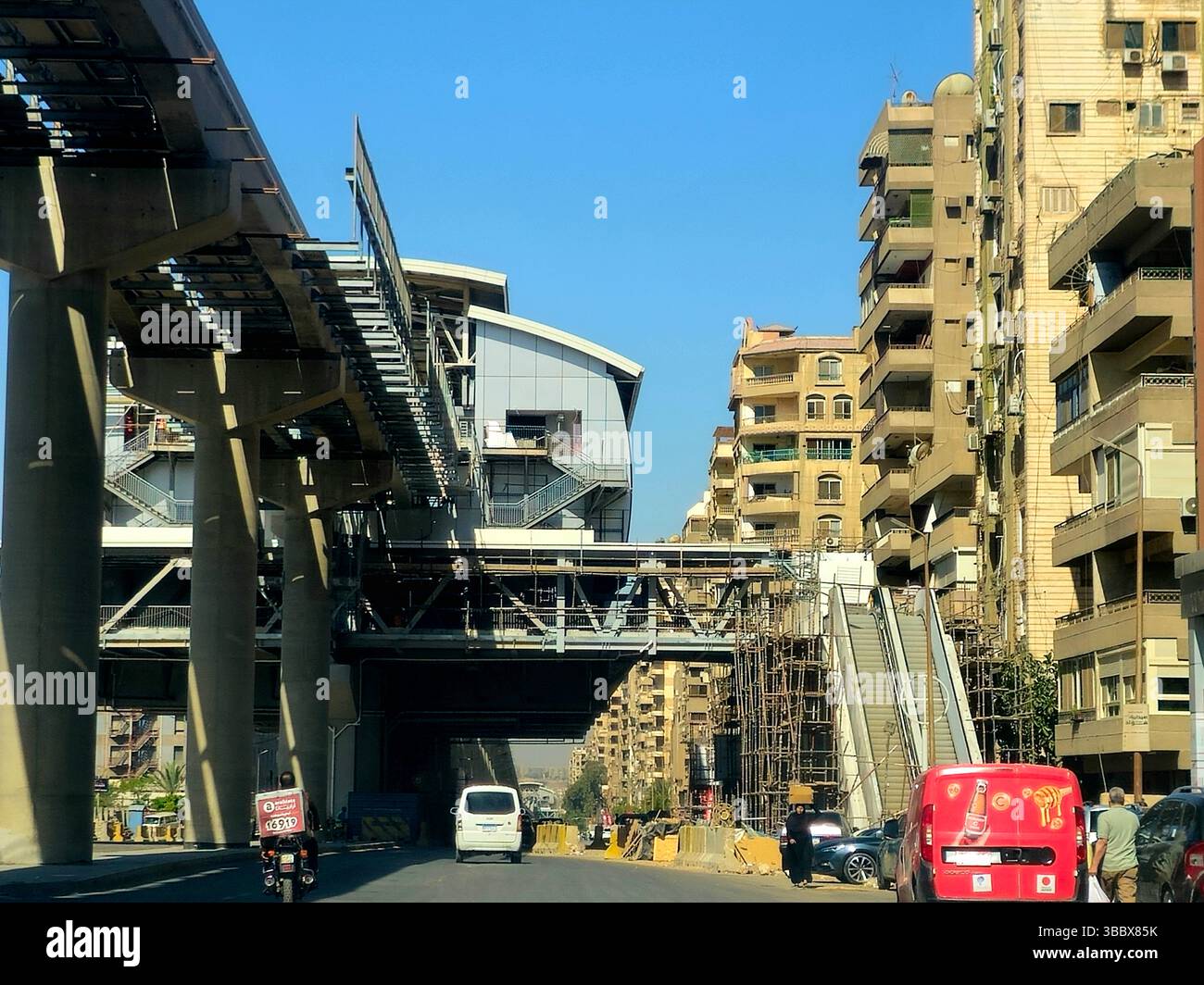 Cairo, Egypt, May 8 2025: The East Nile Cairo monorail station site ...