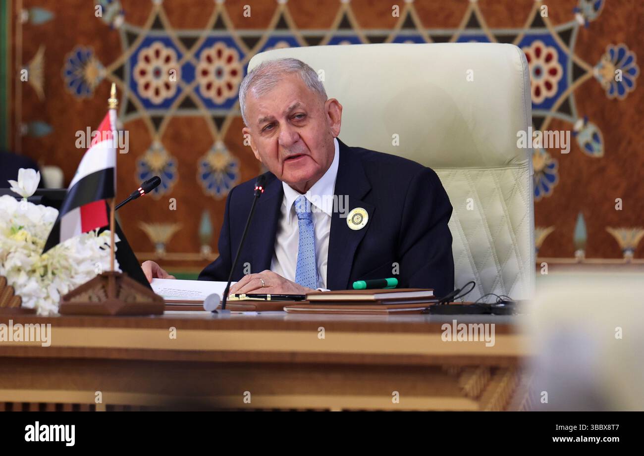 Iraqi President Abdul Latif Rashid attends the 34th Arab League summit ...
