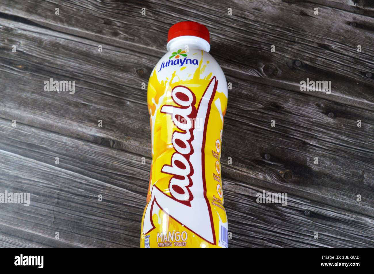 Cairo, Egypt, April 23 2025: Mango Juhayna Zabado, Yogurt drink ...